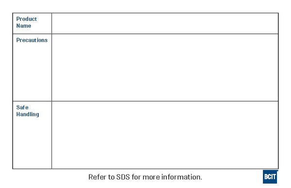 WHMIS Workplace Label – BCIT Inventory